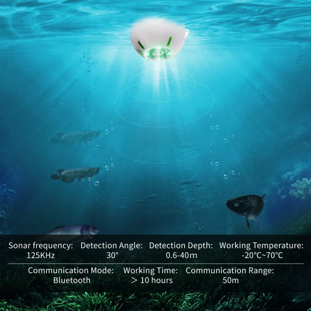 JOYLOG Portable Wireless Bluetooth Fish Finder Smart Sonar Depth Finder ...